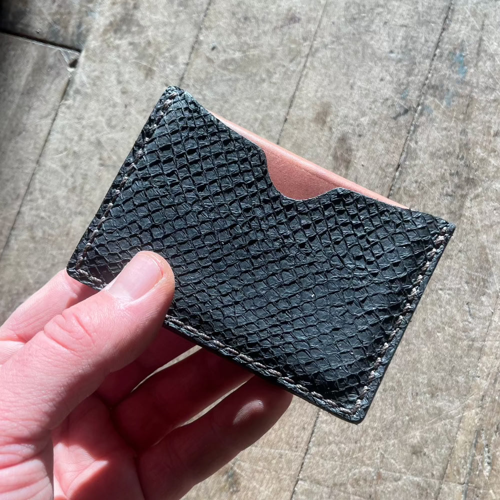 Salmon Leather Minimalist Wallet – TimberAndFins